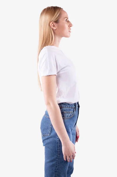 Woman standing sideways Stock Photos, Royalty Free Woman standing ...