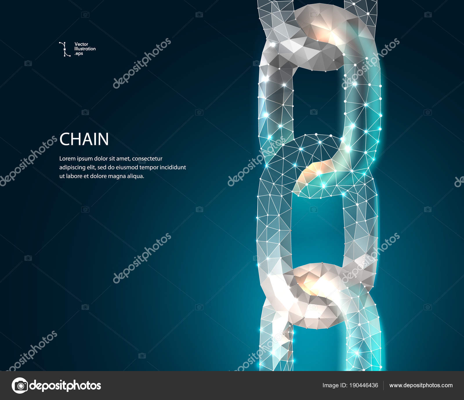 Chain Blockchain Link Sign Low Poly Design Internet Technology Chain ...