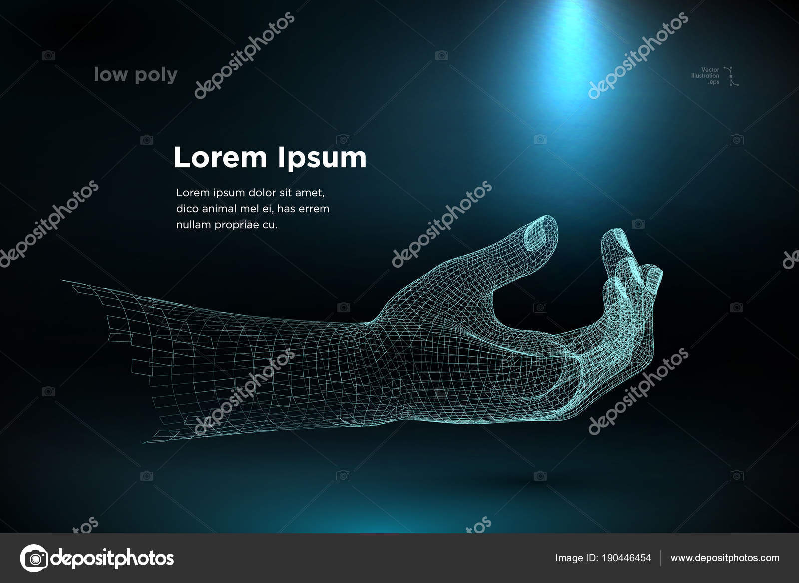Hands Blue Wireframe Hands Reaching Each Other Wireframe Hand Sign ...