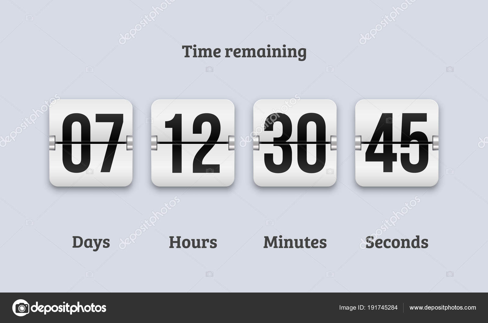 Contagem regressiva relógio flip contador temporizador digital Vetor de ...