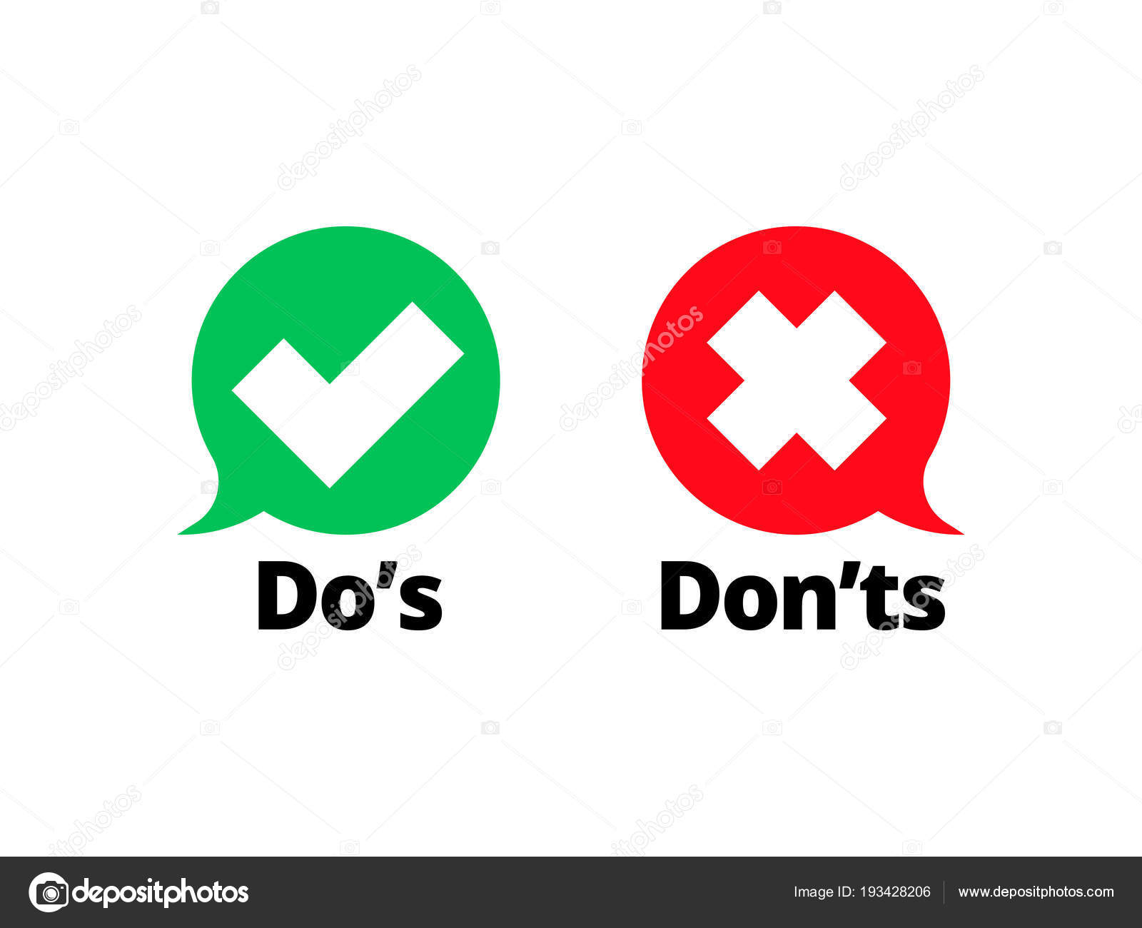 Do and Dont check tick mark red cross vector icon — Stock Vector ... Do and Dont check tick mark red cross vector icon — Stock Vector ...