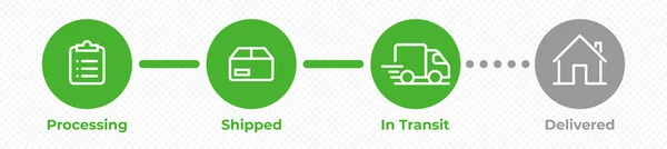 Order delivery status, post parcel package tracking vector icons. Order ...