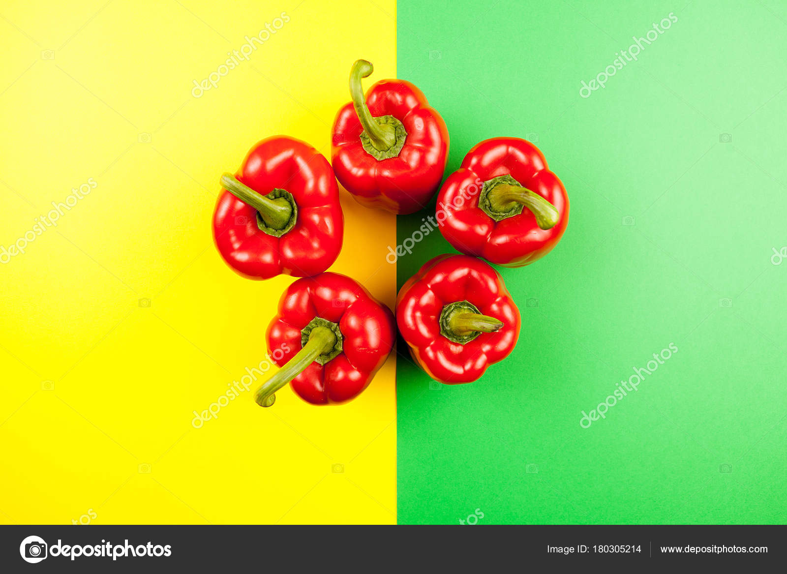 Top view on fresh sweet red pepper Stock Photo by ©DragosCondreaW 180305214