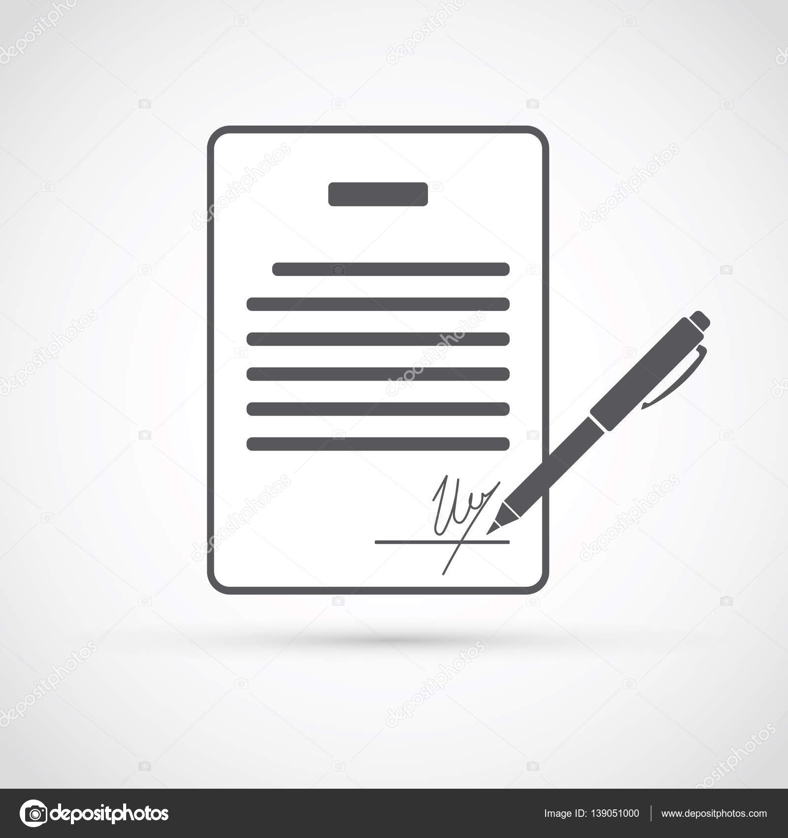 Contrat d'affaires avec signature. Accord, pacte, accord, symbole de ...