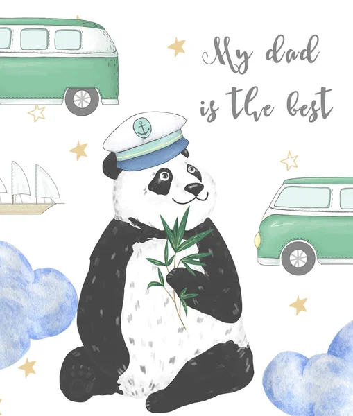 Best Dad, Happy Fathers Day, fondo blanco. Tarjeta de felicitación ...