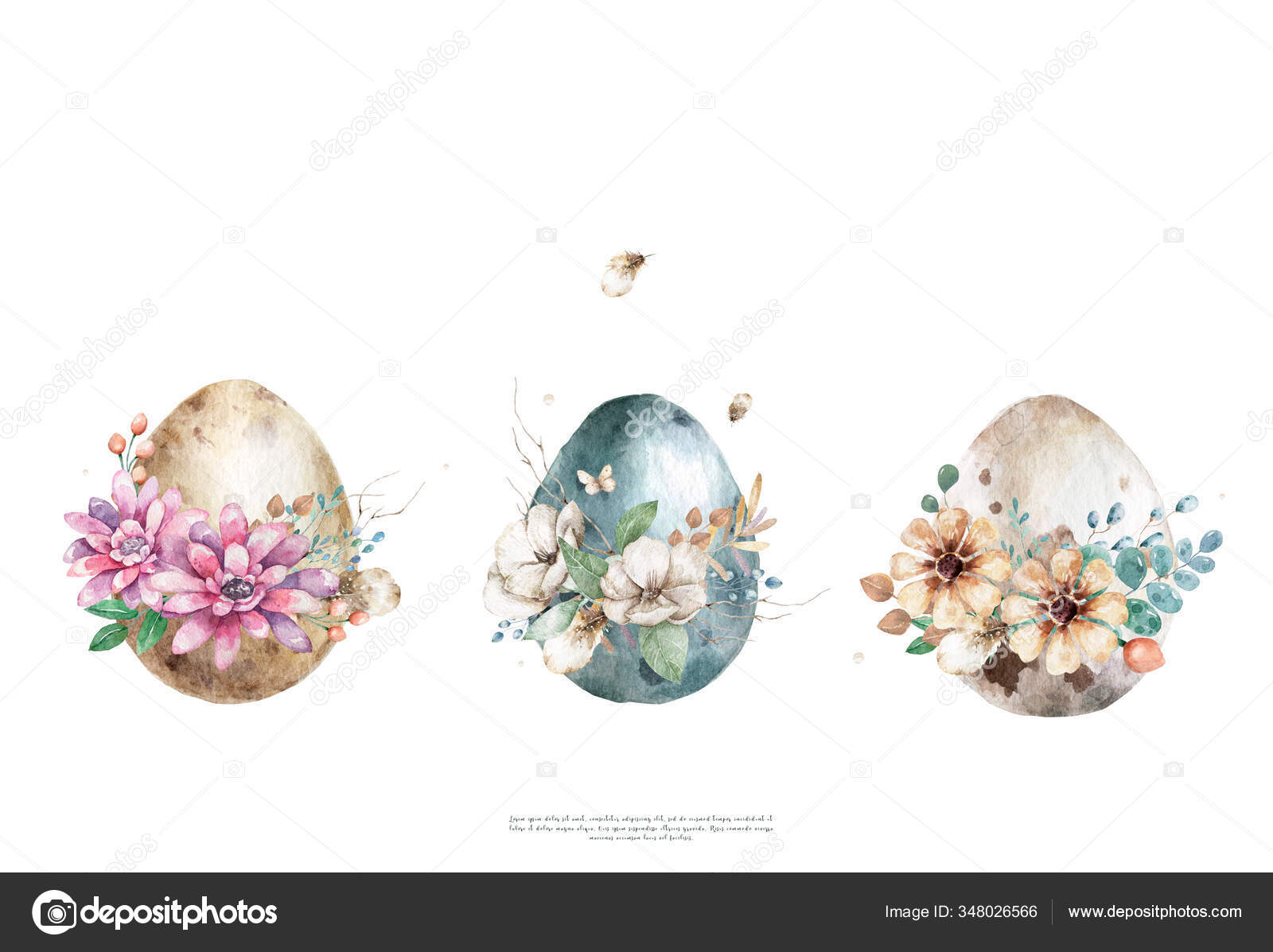 Realistic Eggs Pattern White Background Hand Drawn Watercolor Eggs ...