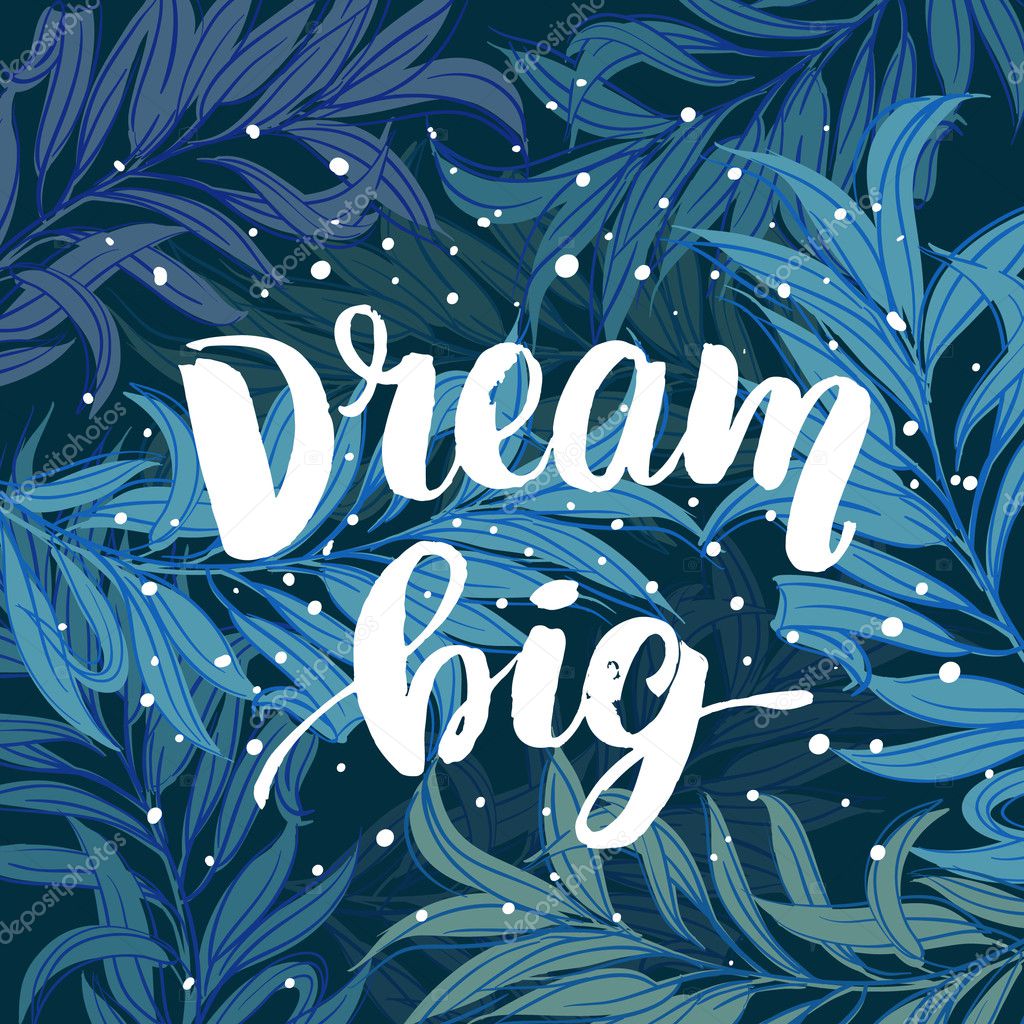 Dream big lettering poster Stock Vector by ©wywenka 126390962