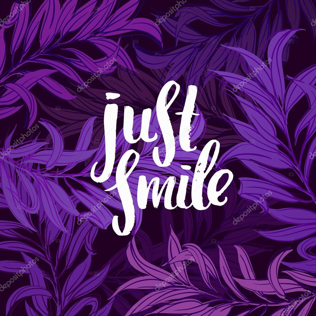 Just smile lettering poster Stock Vector Image by ©wywenka #126422574