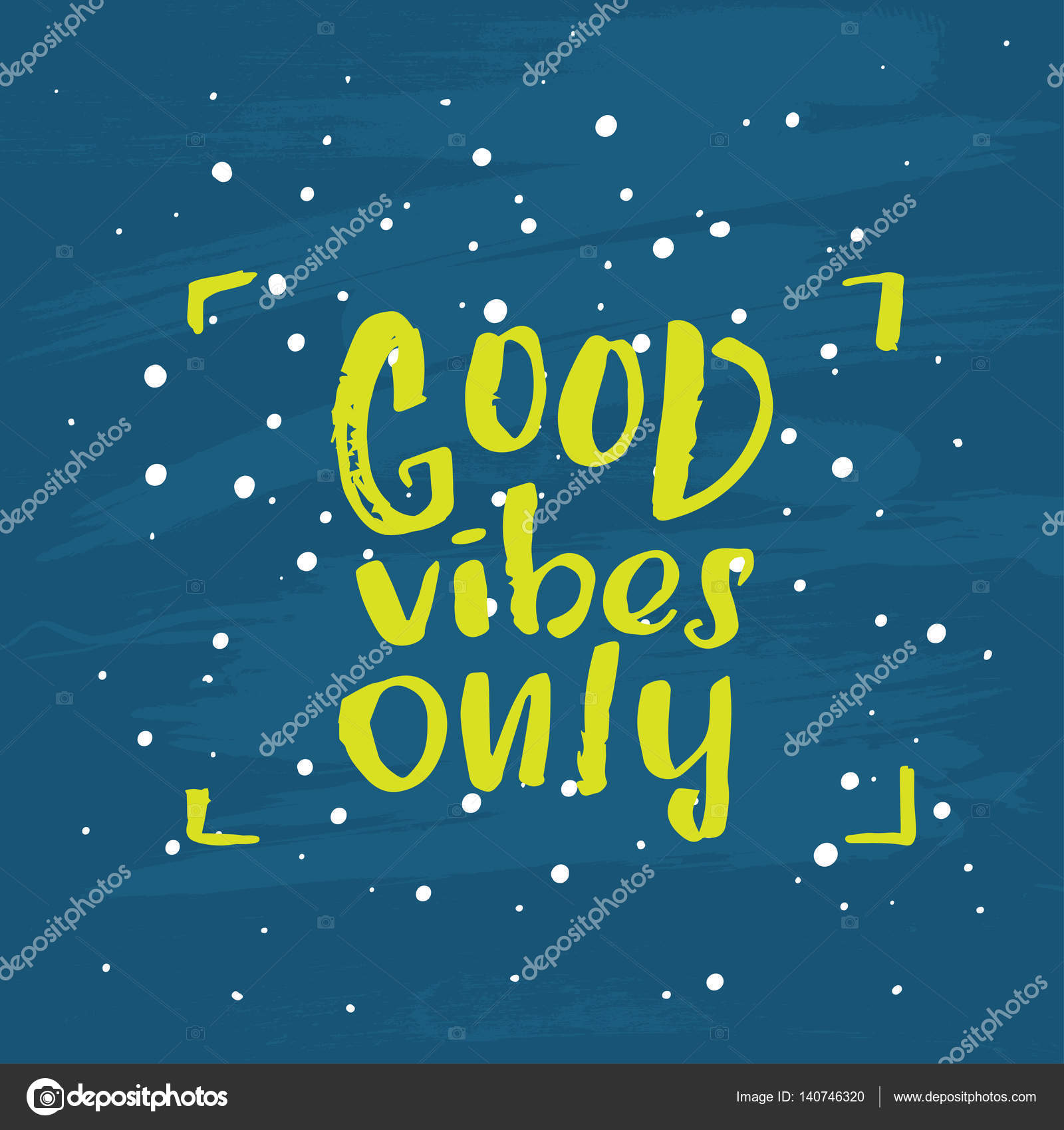 Hand drawn calligraphy lettering inspirational quotes good vibes only ...