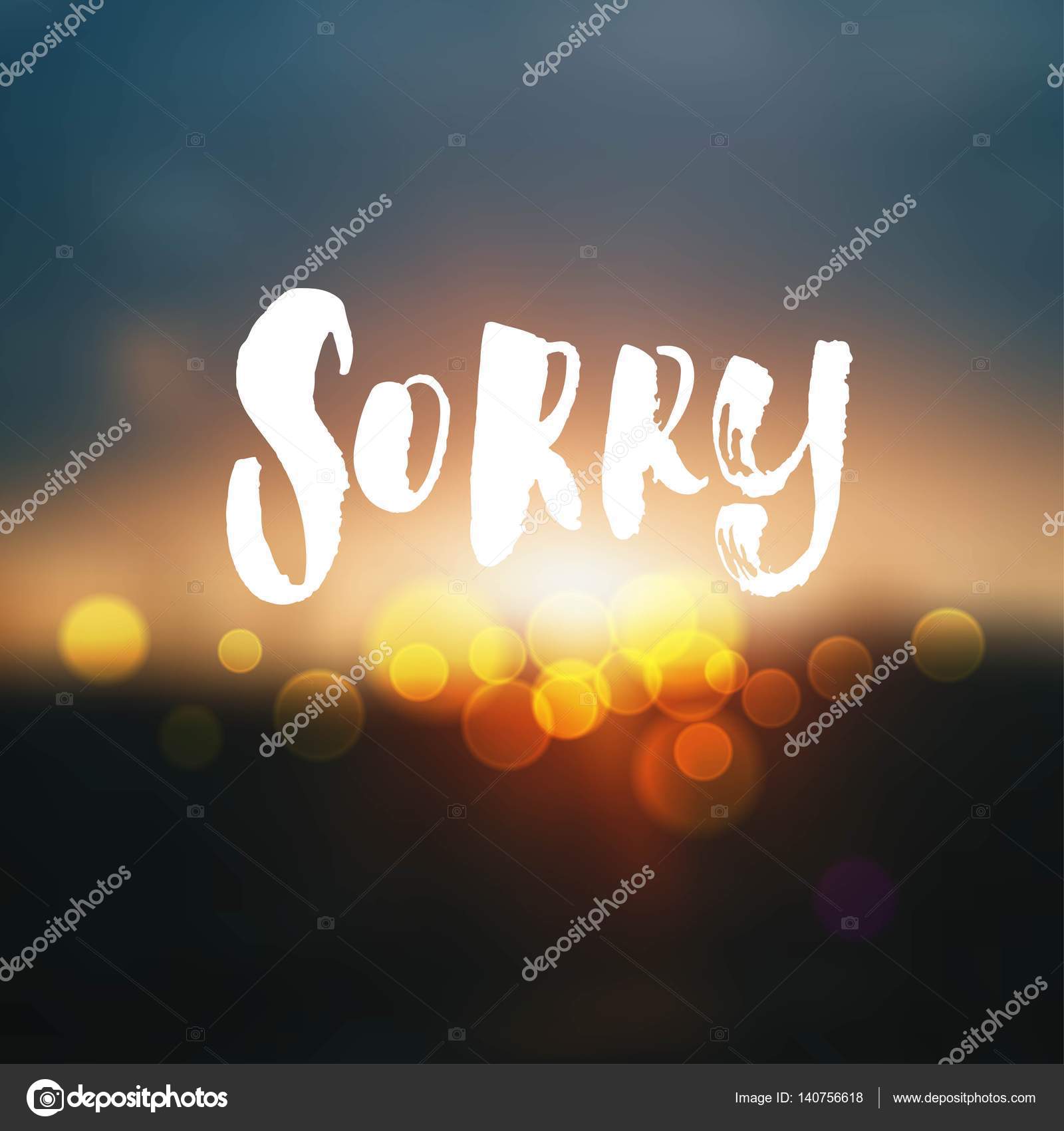 Concept handwritten poster. "sorry" creative graphic template brush ...