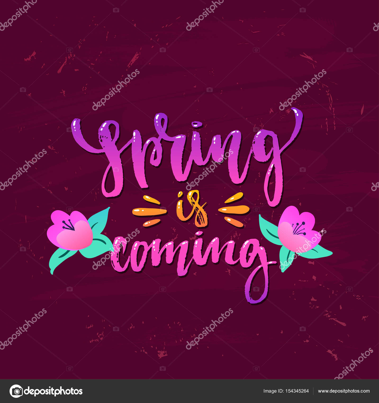 Spring is coming lettering Stock Vector by ©wywenka 154345264