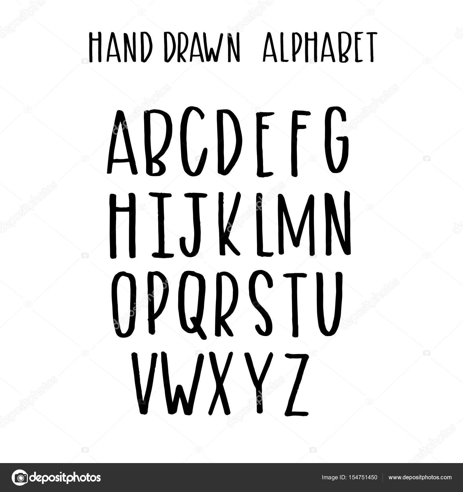 Hand drawn calligraphy alphabet Stock Vector by ©wywenka 154751450