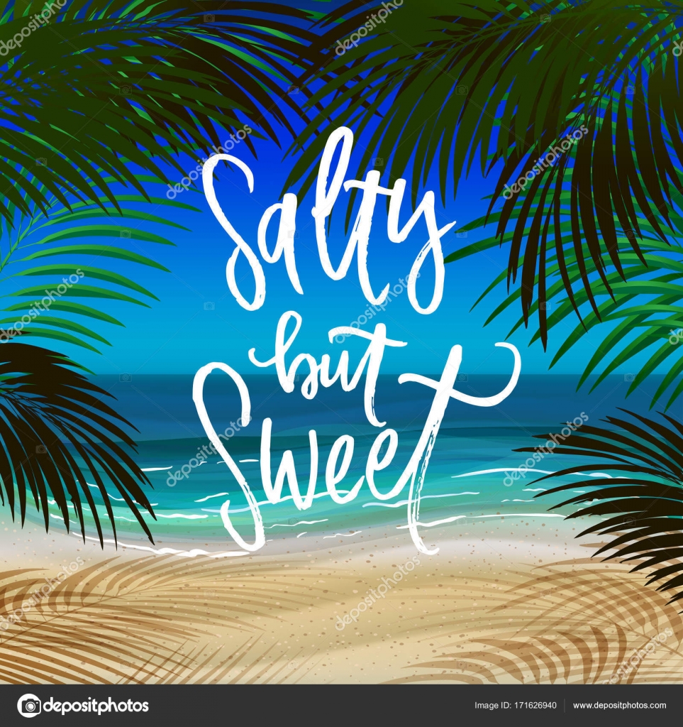 Trendy hand lettering poster. Hand drawn calligraphy salty but sweet ...