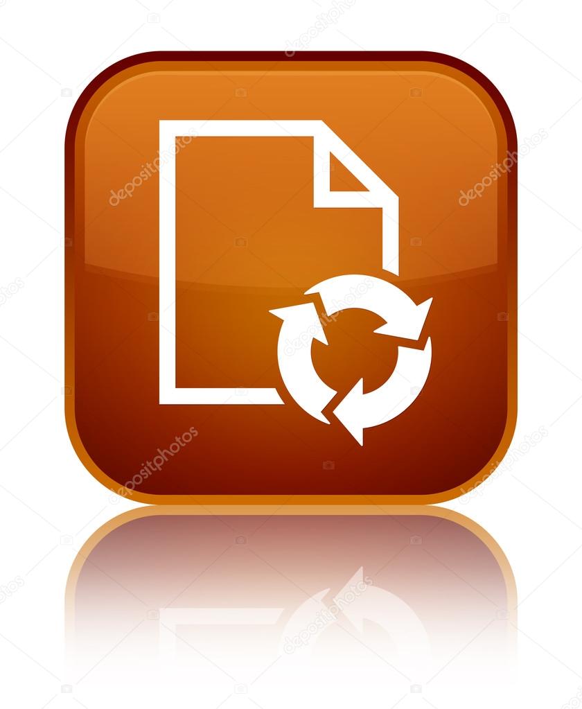 Document process icon shiny brown square button — Stock Photo © FR ...