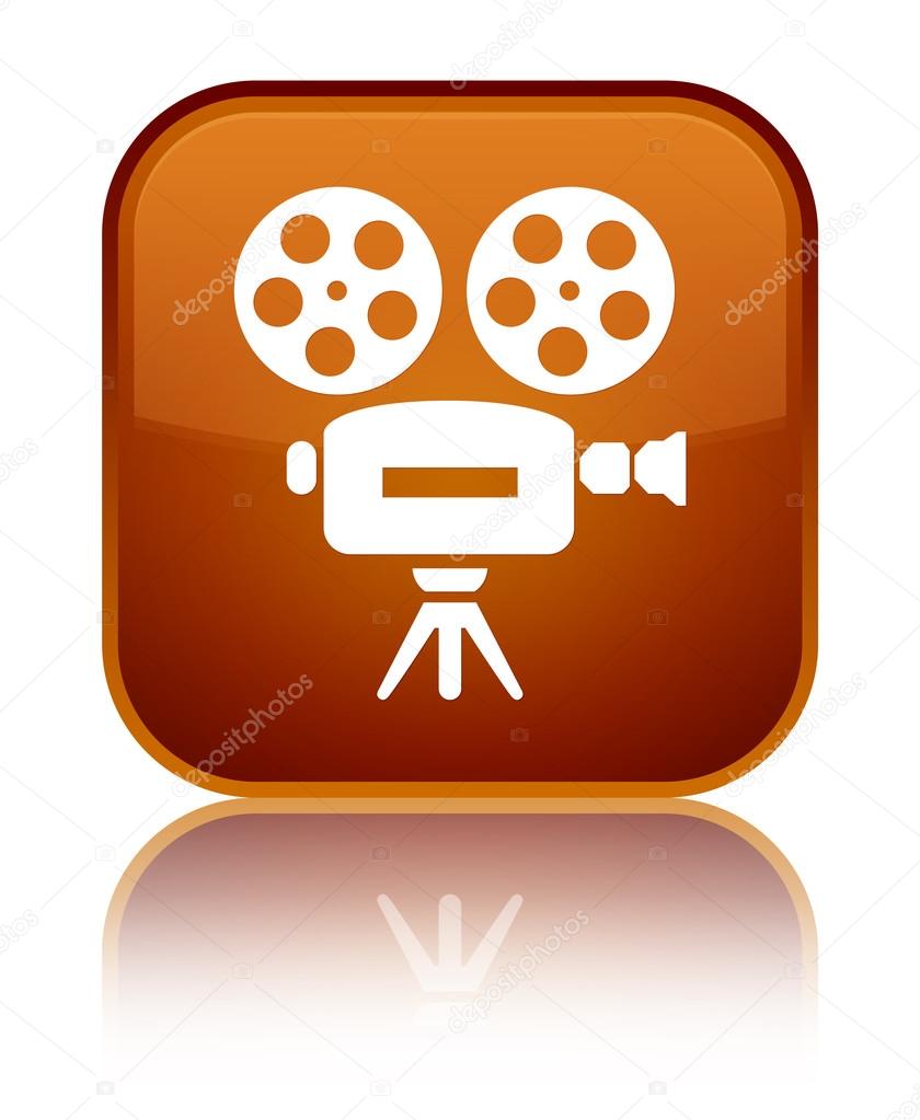 Video camera icon shiny brown square button Stock Illustration by ©FR ...