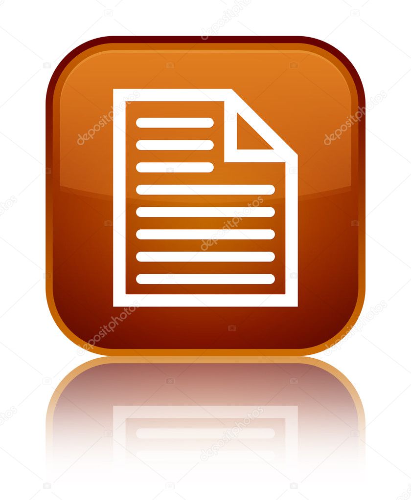 Document page icon shiny brown square button — Stock Photo © FR_Design ...