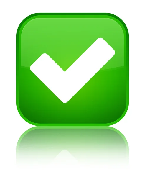 Validation icon shiny green square button — Stock Photo © FR_Design ...