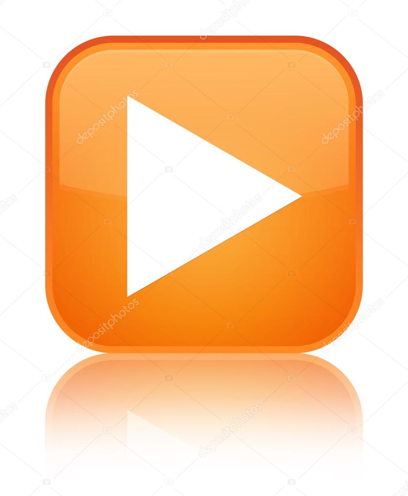 Play icon shiny orange square button — Stock Photo © FR_Design #126994622