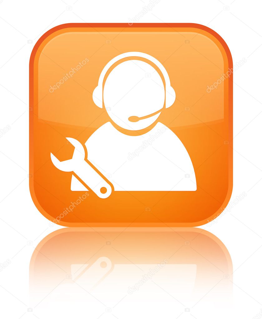 Tech support icon shiny orange square button Stock Illustration by ©FR ...