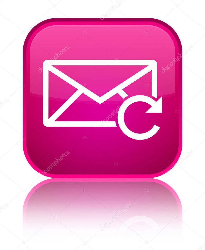 Refresh email icon shiny pink square button — Stock Photo © FR_Design ...