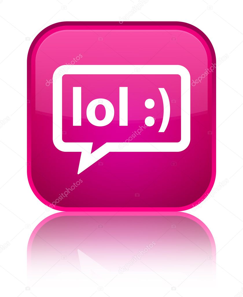 LOL bubble icon shiny pink square button — Stock Photo © FR_Design ...