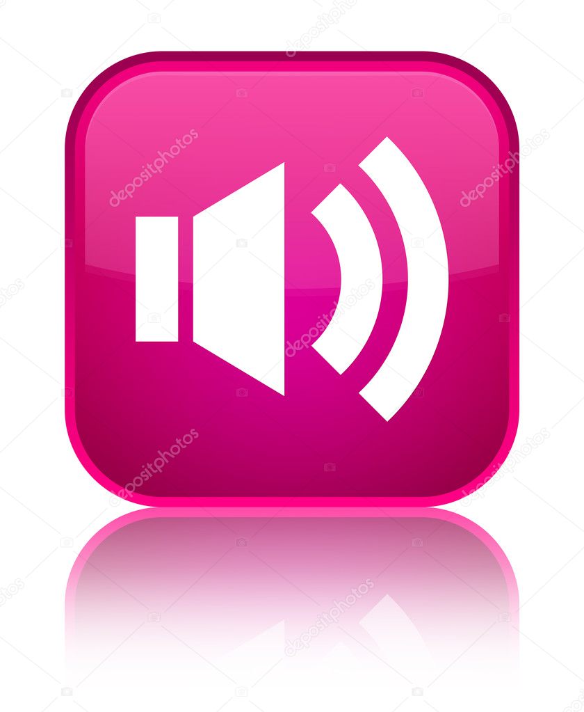 Volume icon shiny pink square button — Stock Photo © FR_Design #127002074