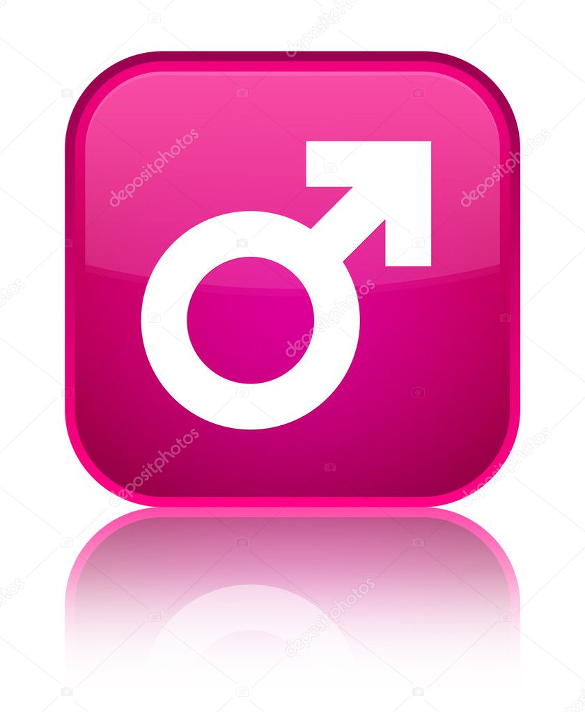 Male sign icon shiny pink square button — Stock Photo © FR_Design ...