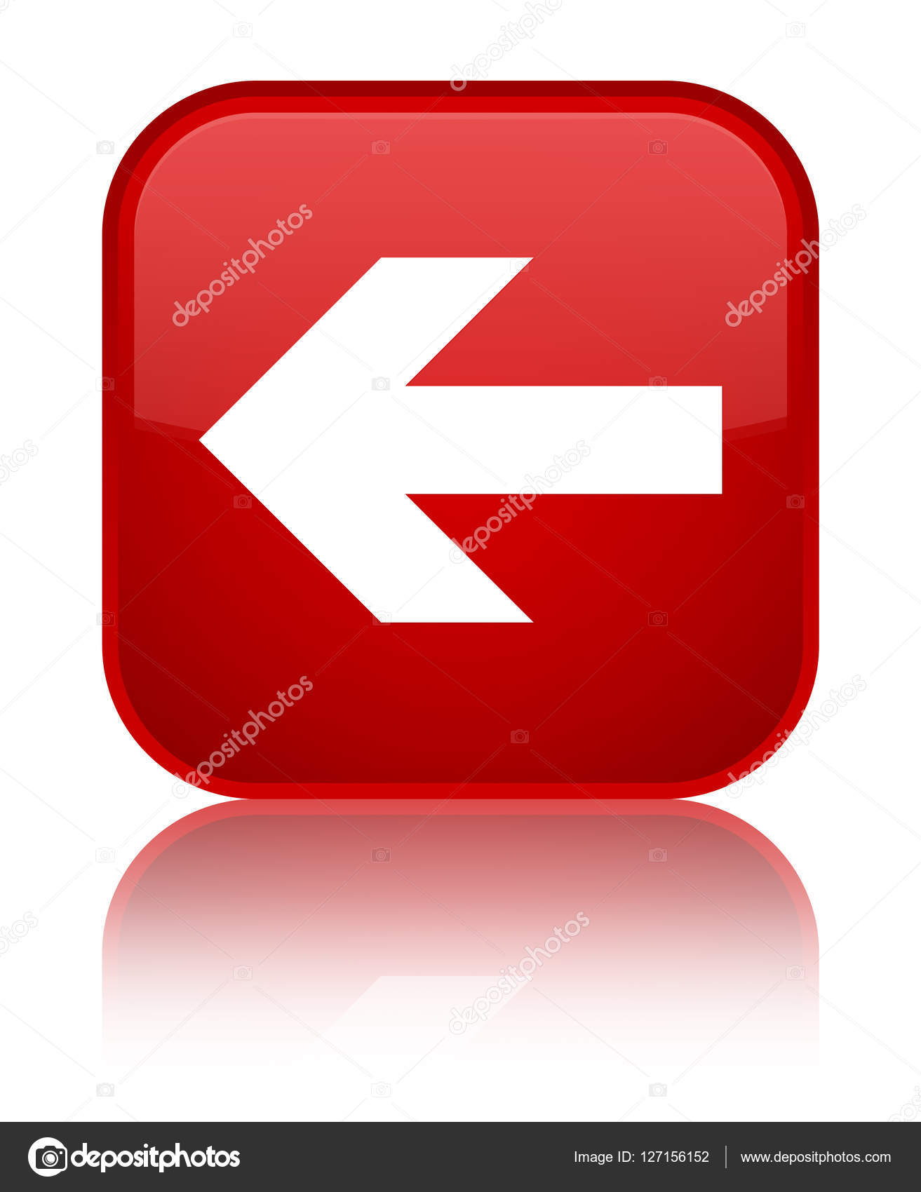 Back arrow icon shiny red square button Stock Photo by ©FR_Design 127156152