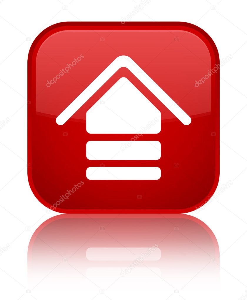 Upload icon shiny red square button — Stock Photo © FR_Design #127154320