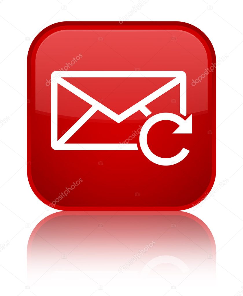Refresh email icon shiny red square button — Stock Photo © FR_Design ...