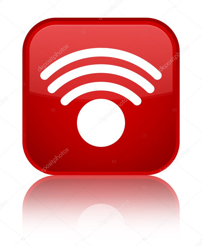 Wifi icon shiny red square button Stock Photo by ©FR_Design 127156664