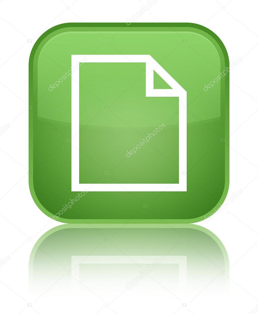 Blank page icon shiny soft green square button Stock Photo by ©FR ...