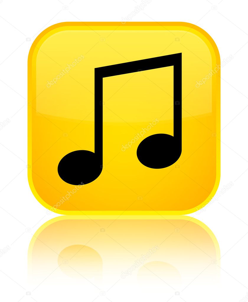 Music icon shiny yellow square button — Stock Photo © FR_Design #127191614