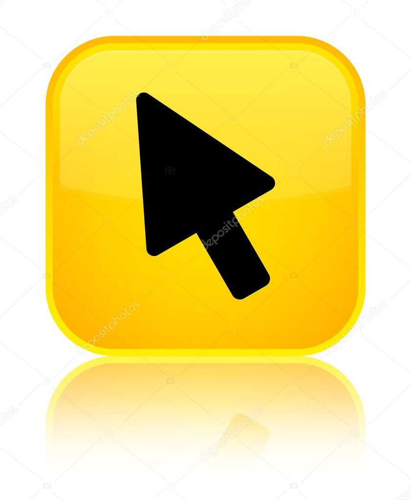 Cursor icon shiny yellow square button — Stock Photo © FR_Design #127193016