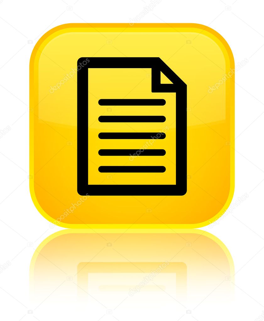 Page icon shiny yellow square button — Stock Photo © FR_Design #127222520