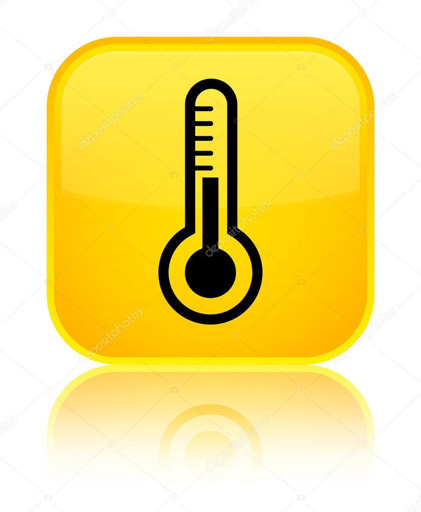 Thermometer icon shiny yellow square button — Stock Photo © FR_Design ...