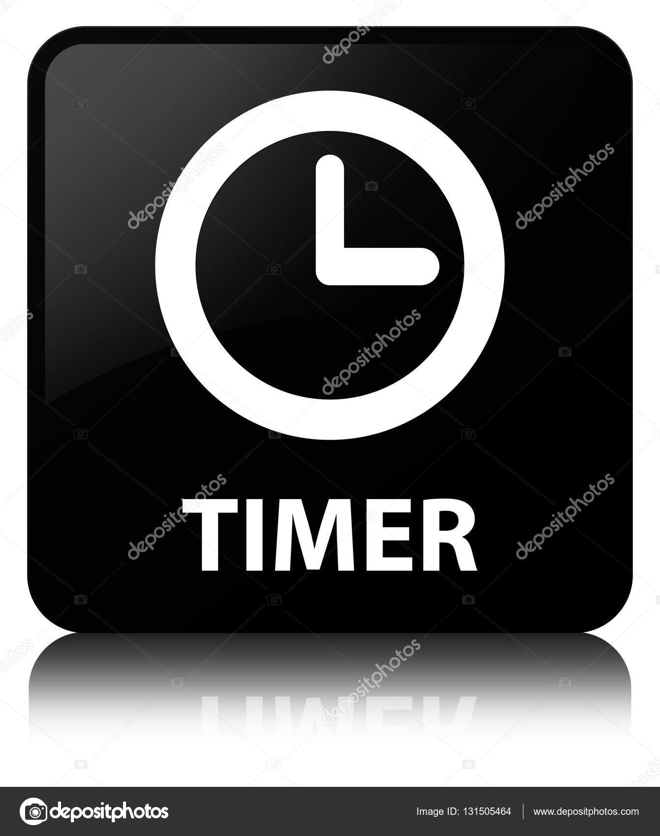Timer black square button — Stock Photo © FR_Design #131505464