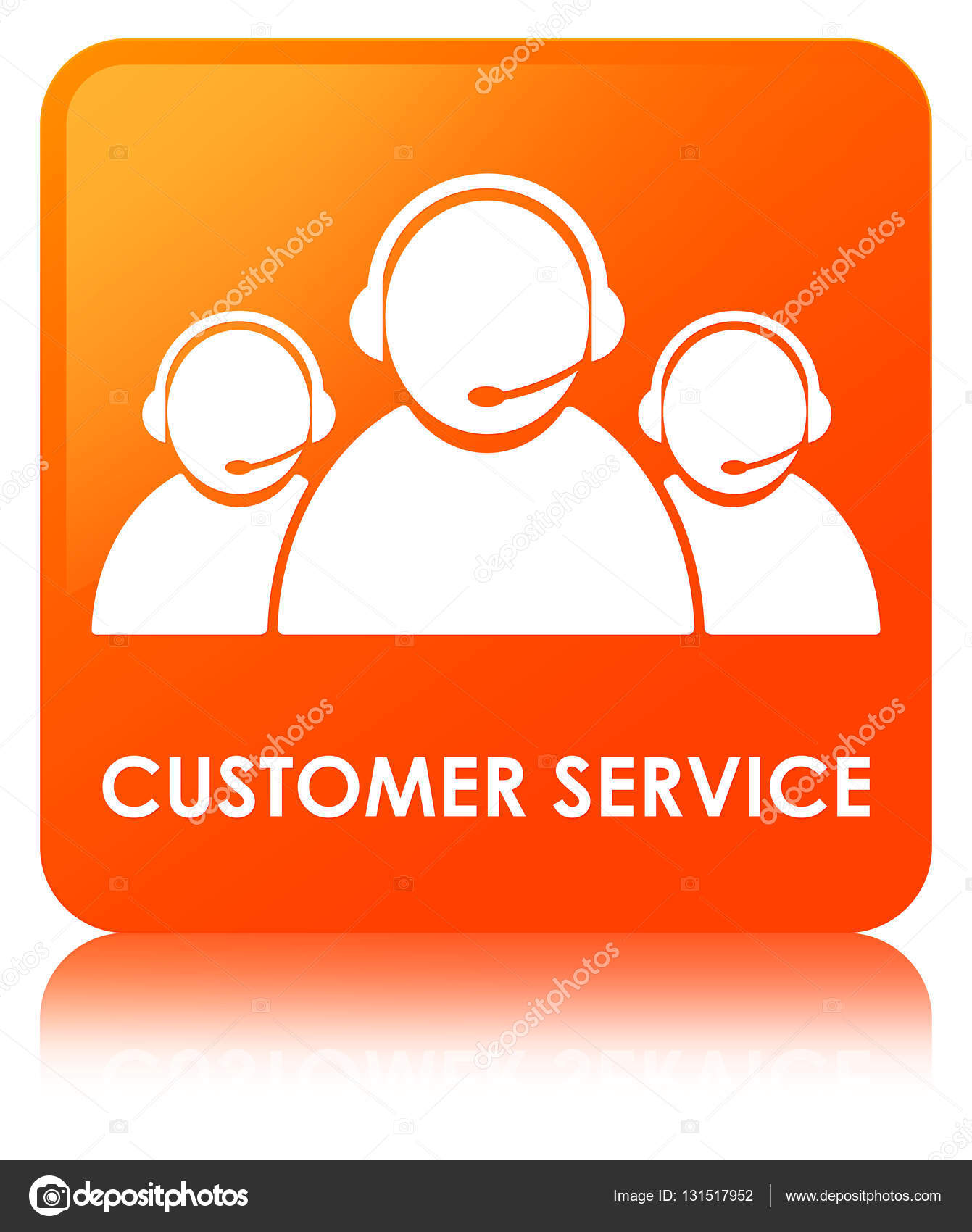 Customer service (team icon) orange square button — Stock Photo © FR ...