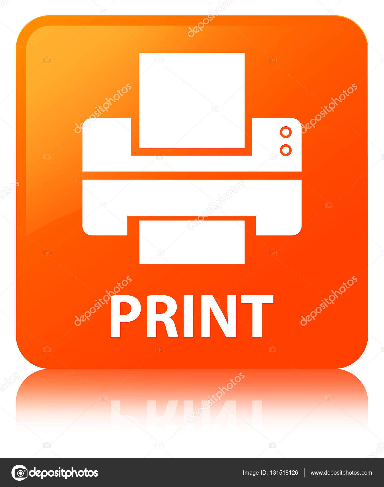 Print (printer icon) orange square button — Stock Photo © FR_Design ...