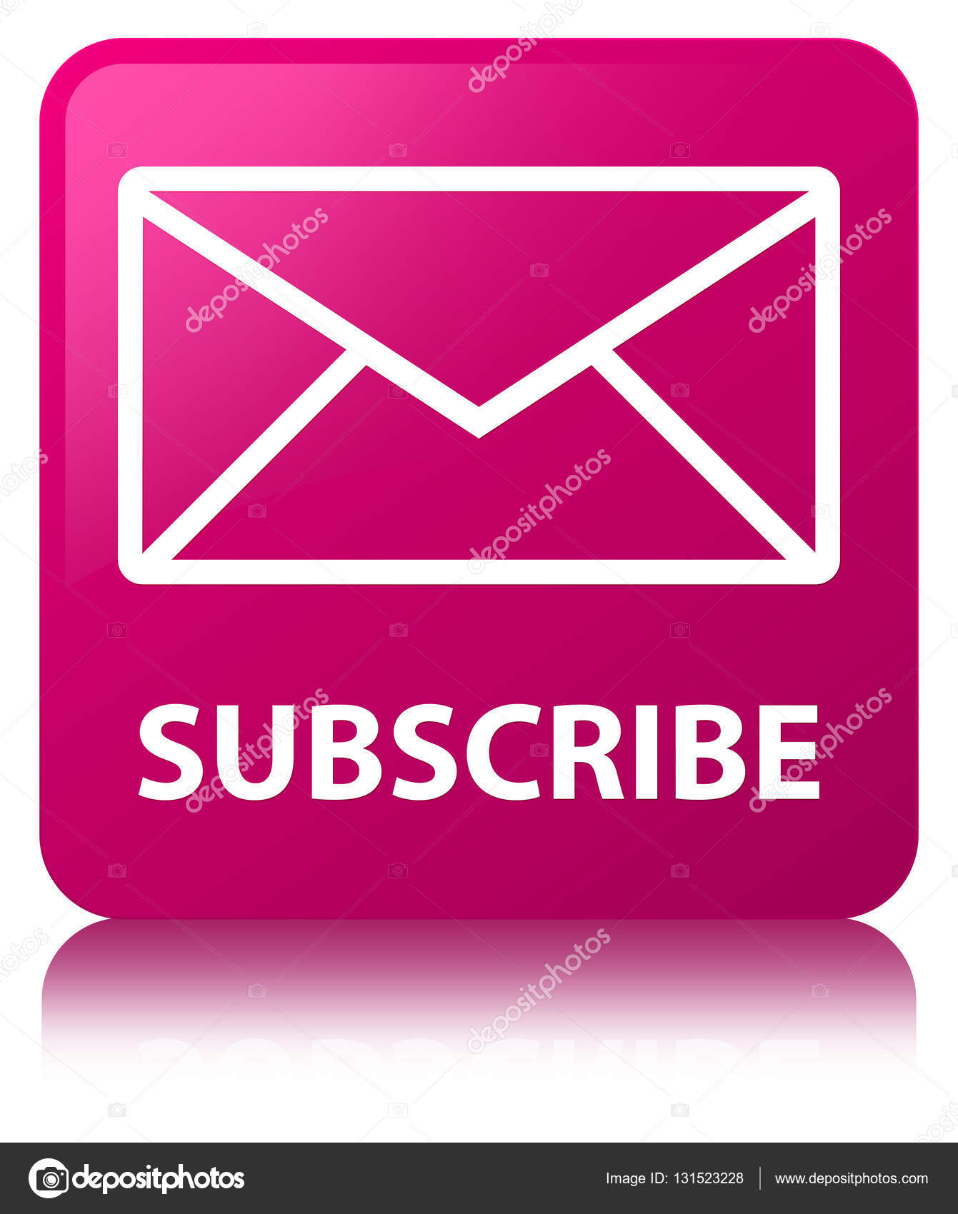 Subscribe (email icon) pink square button — Stock Photo © FR_Design ...
