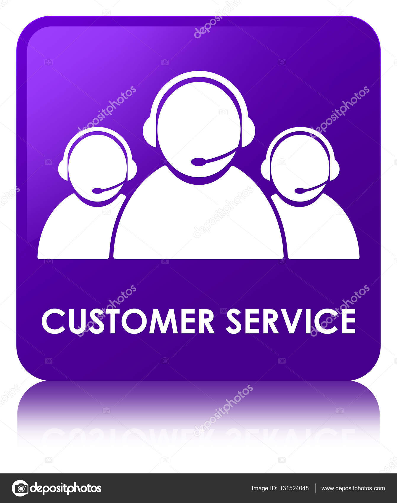 Customer service (team icon) purple square button — Stock Photo © FR ...