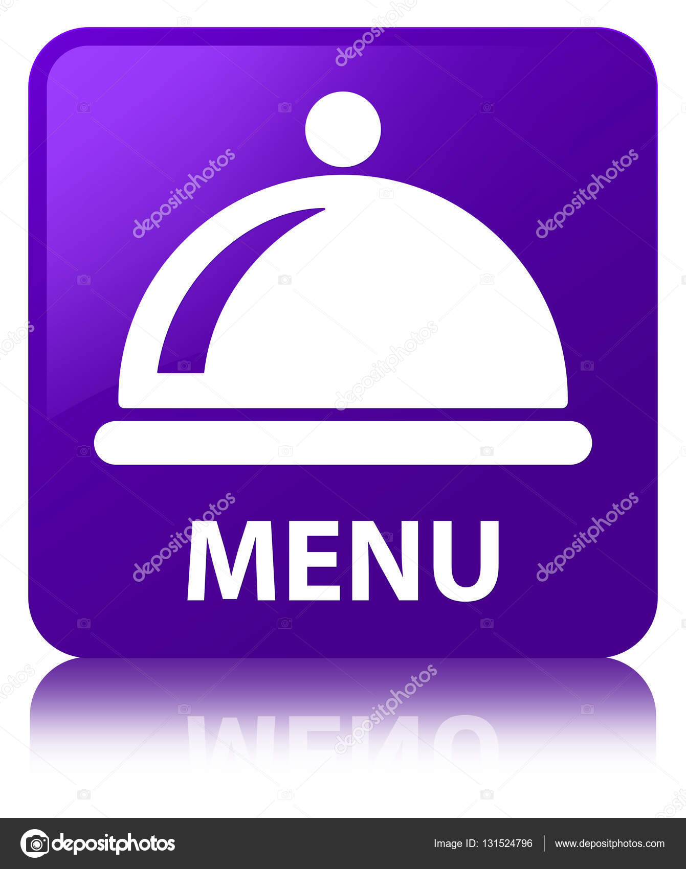 Menu (food dish icon) purple square button — Stock Photo © FR_Design ...