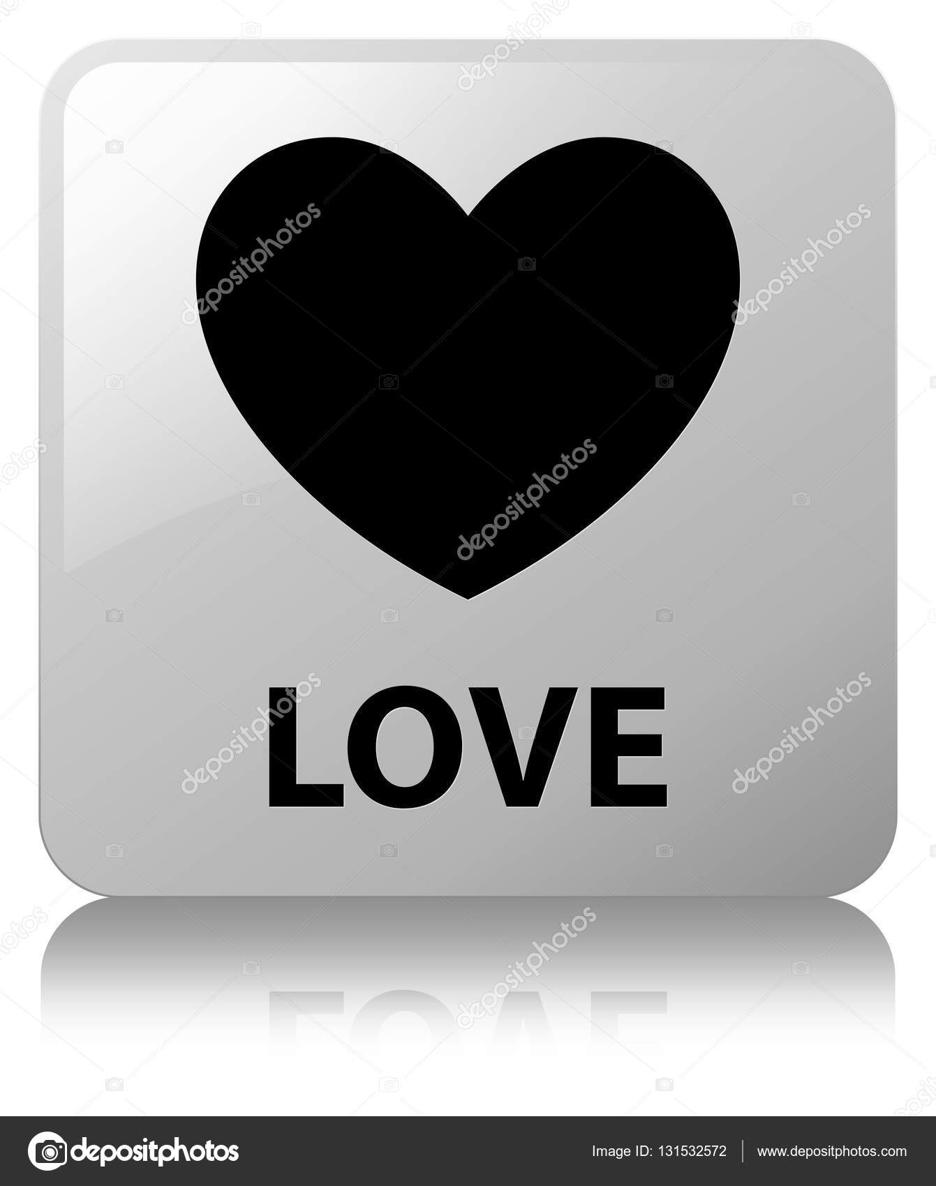 Love white square button — Stock Photo © FR_Design #131532572
