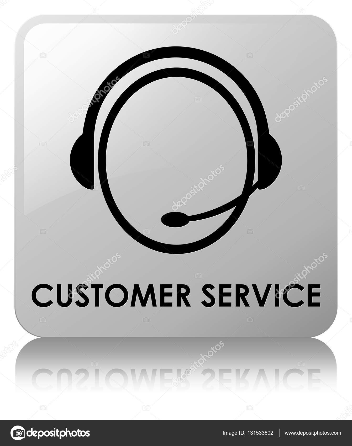 Customer service (customer care icon) white square button — Stock Photo ...