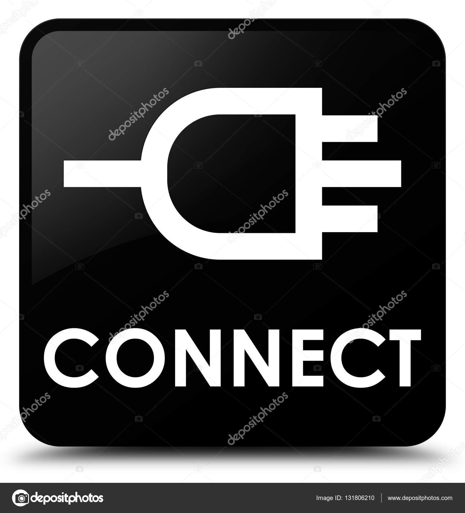 Connect black square button — Stock Photo © FR_Design #131806210