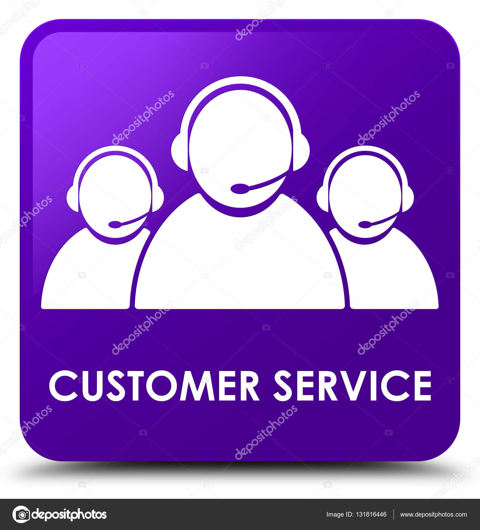 Customer service (team icon) purple square button — Stock Photo © FR ...