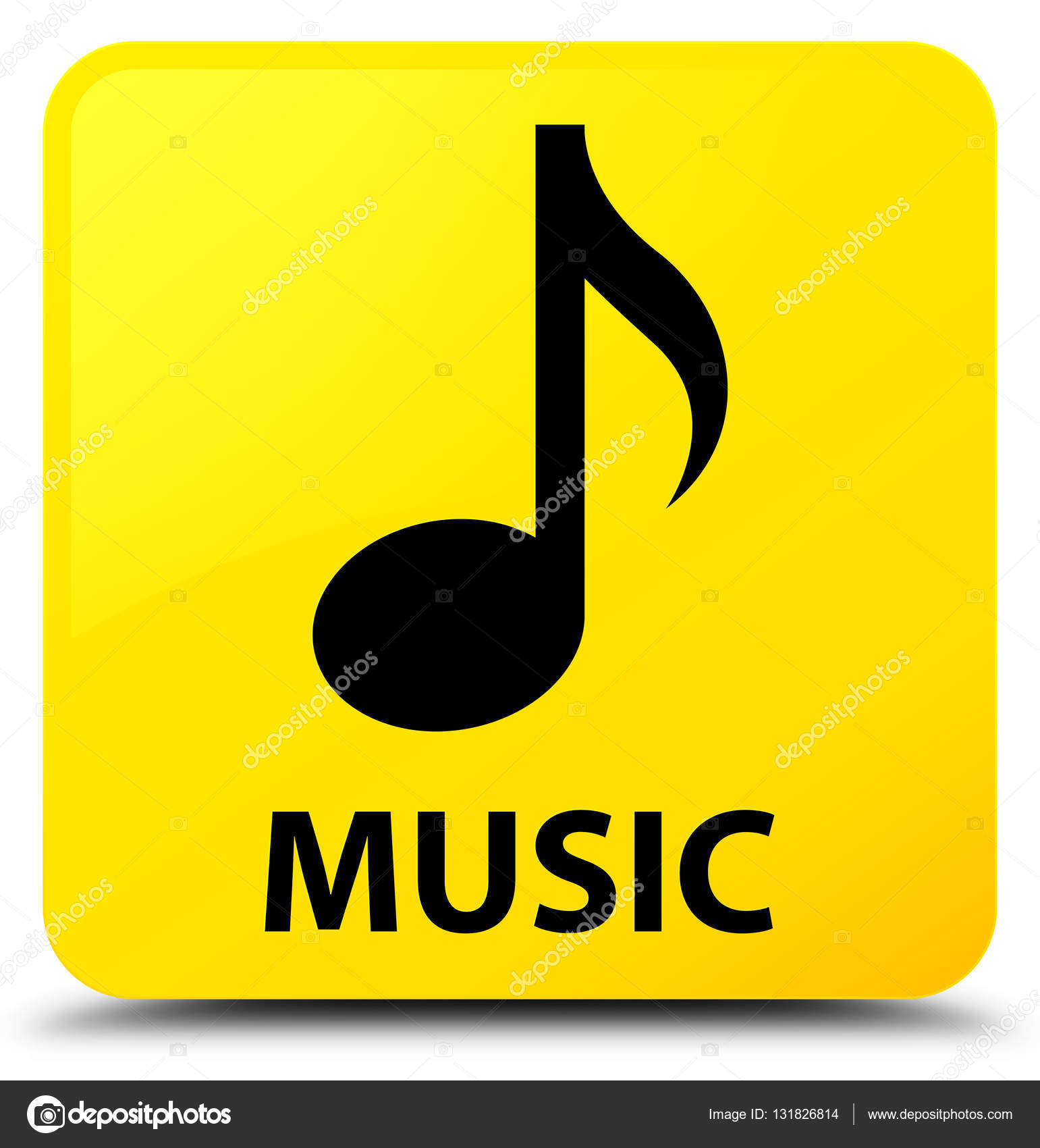 Music yellow square button — Stock Photo © FR_Design #131826814