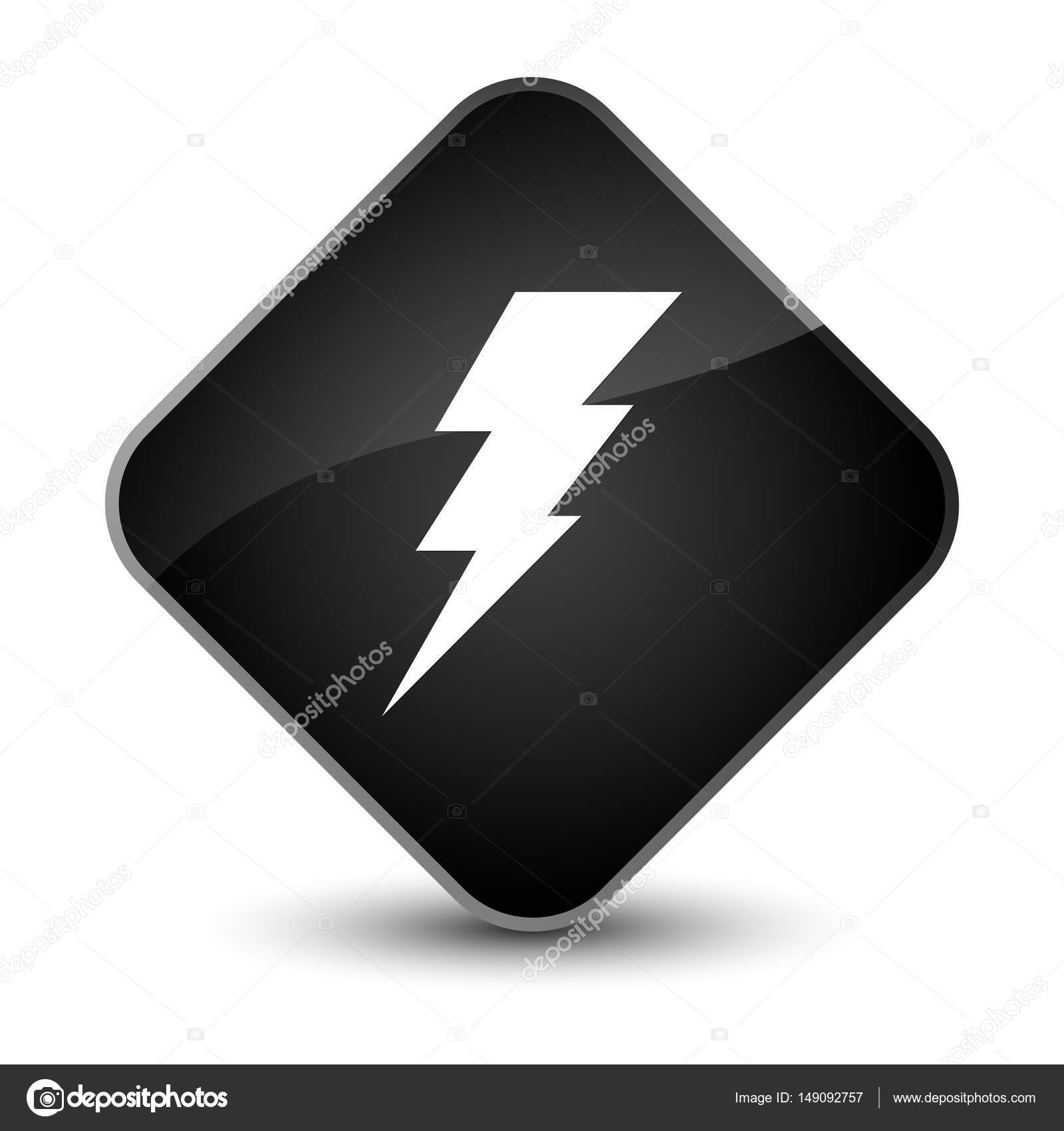 Electricity icon elegant black diamond button — Stock Photo © FR_Design ...