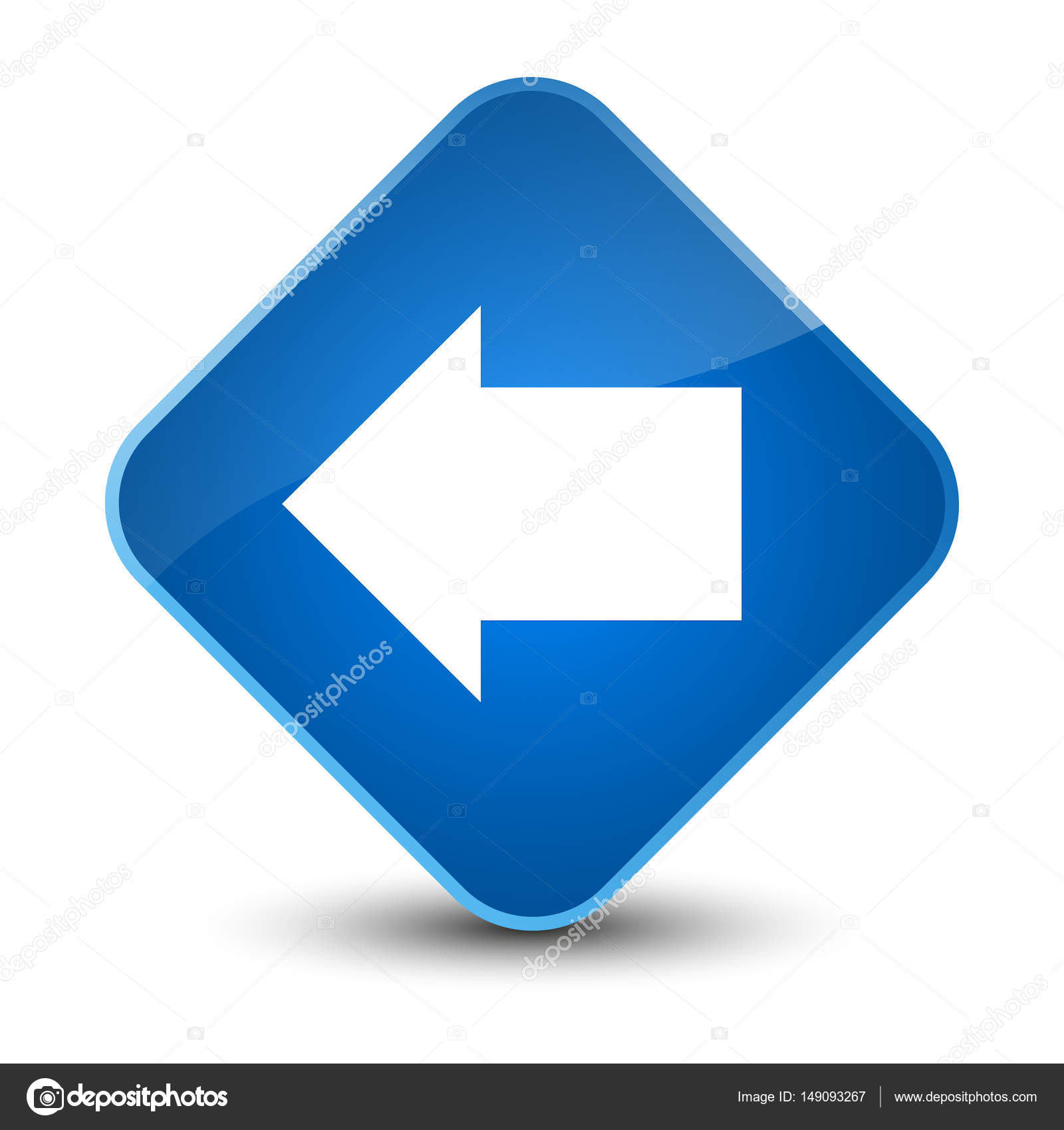 Back arrow icon elegant blue diamond button — Stock Photo © FR_Design ...