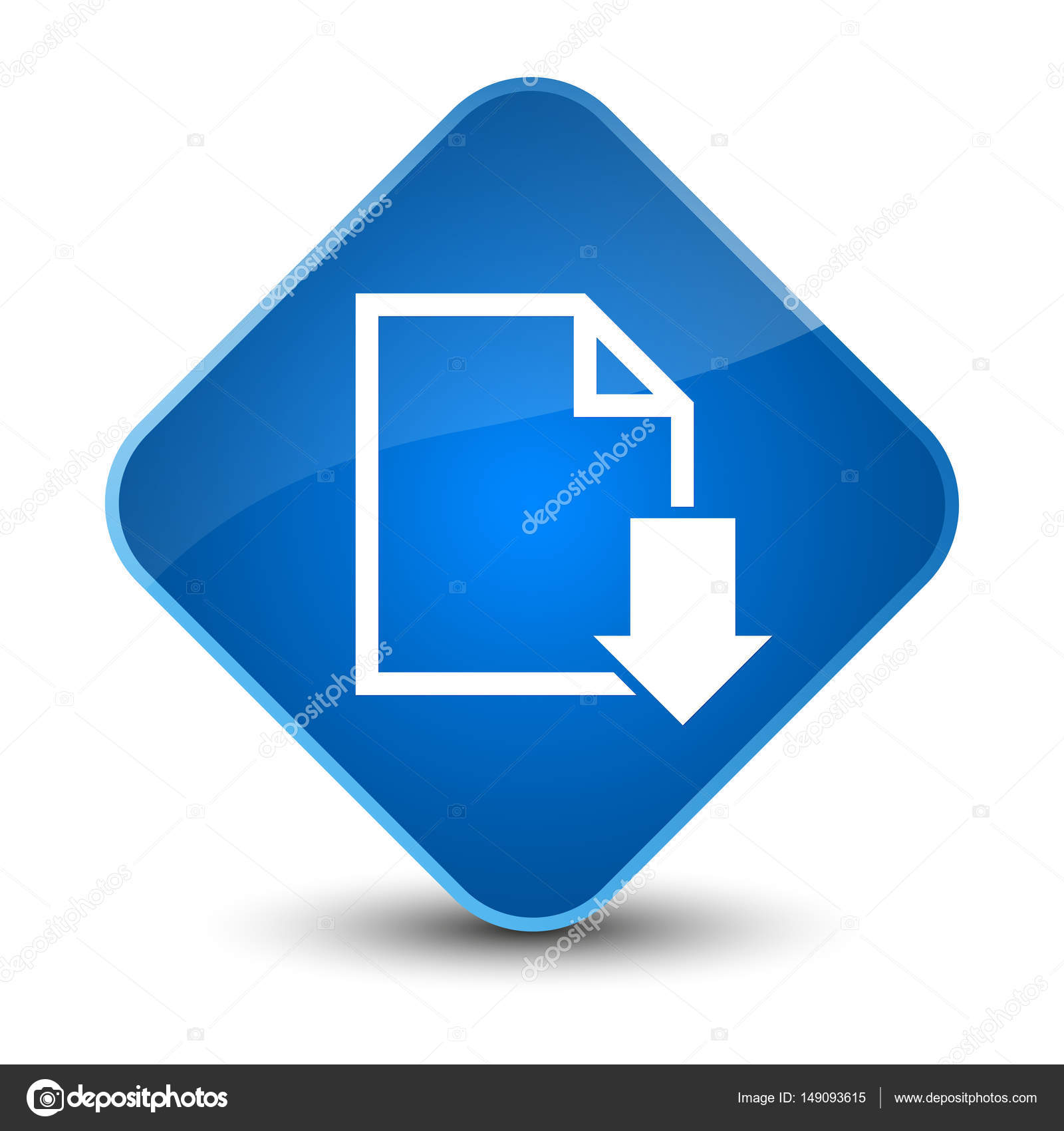 Download document icon elegant blue diamond button — Stock Photo © FR ...